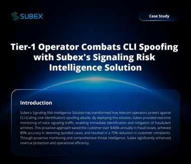 Tier-1 Operator Combats CLI Spoofing with Subex's Signaling Risk Intelligence Solution